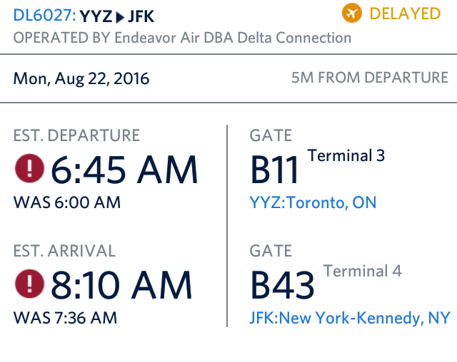 Delta App YYZ Status - Rapid Travel Chai